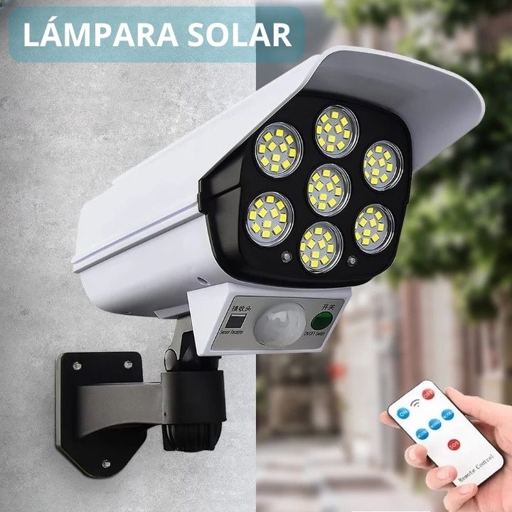 LÁMPARA SOLAR TIPO CÁMARA CON SENSOR DE MOVIMIENTO – TOKTOKRD
